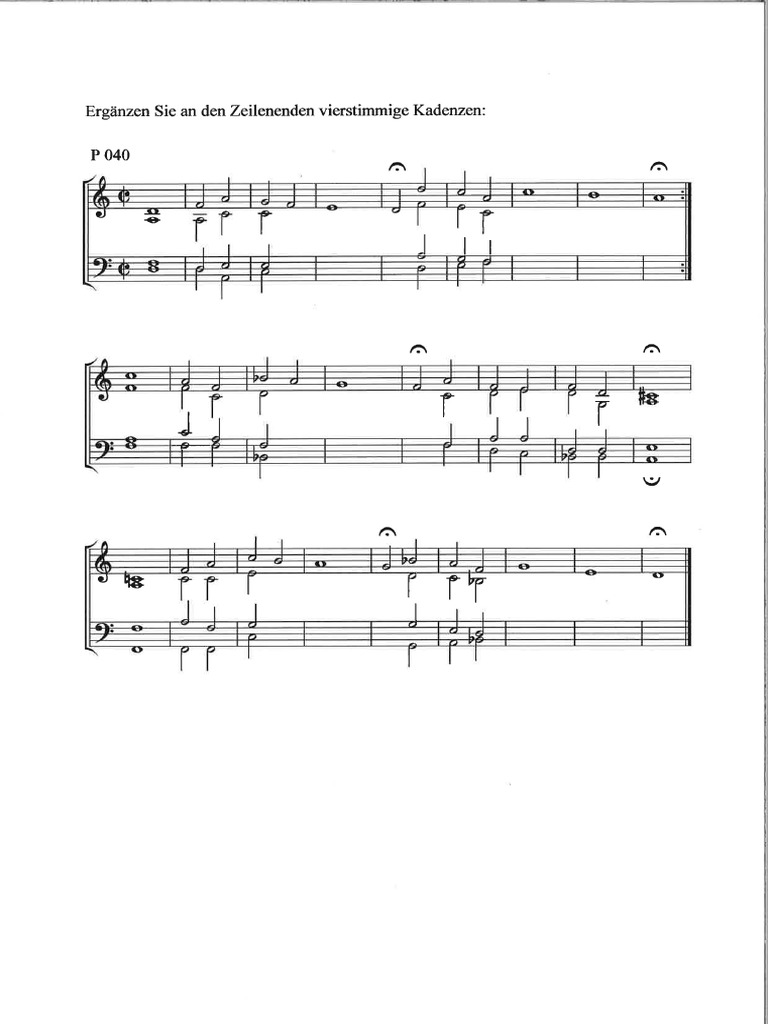 HL 01 - Übung 2b Cantionalsatz - Klauseln Psalm 40 | PDF
