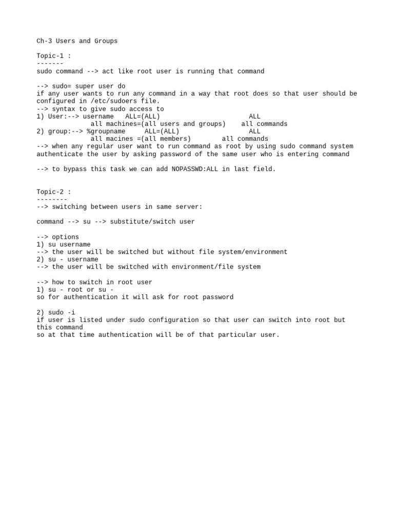 Managing Users and Sudo Access | PDF