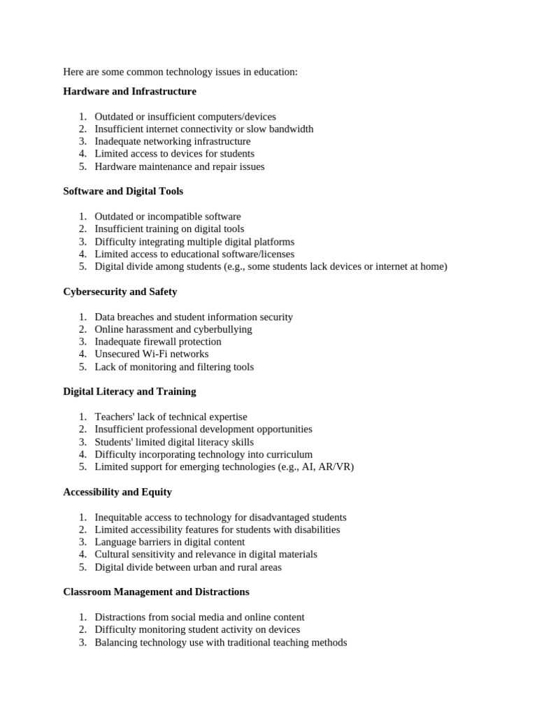 Here Are Some Common Technology Issues in Education | PDF | Computer ...