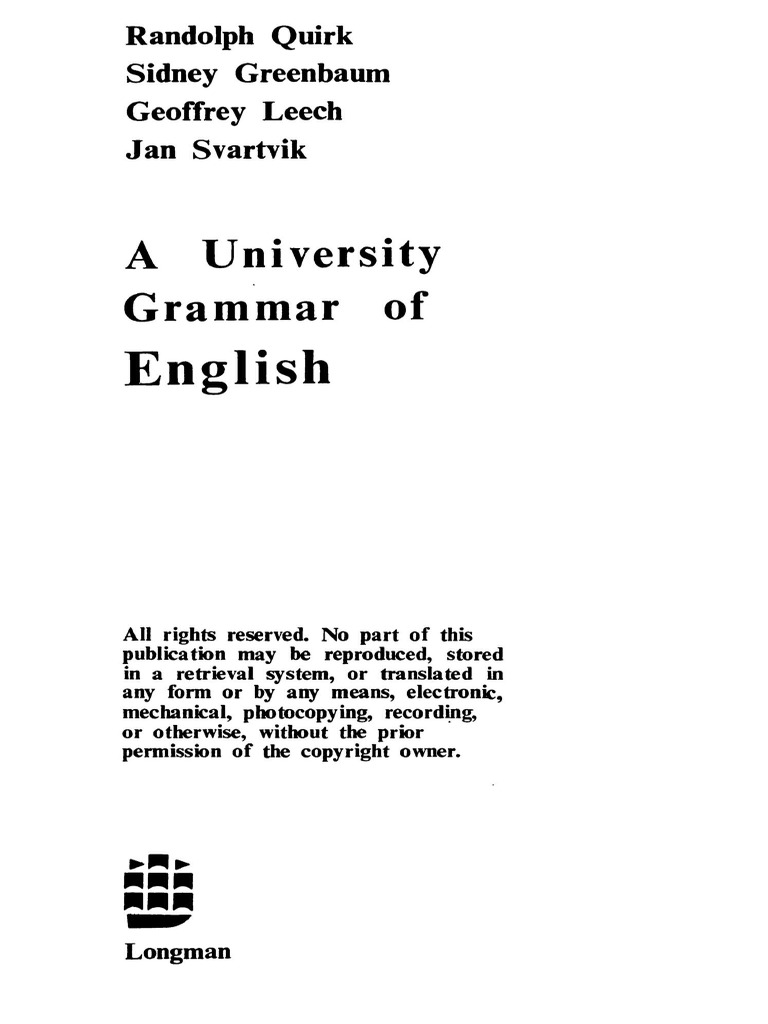 A University Grammar of English Textbook | PDF | Part Of Speech | Verb