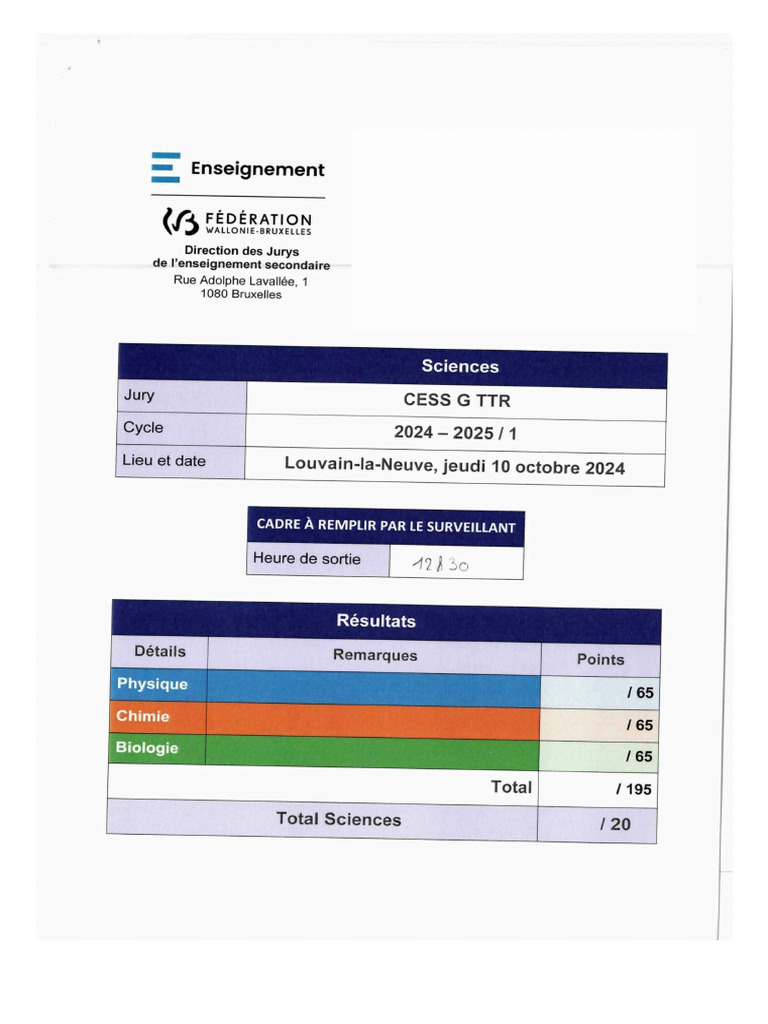 CESS-G Sciences 2024-2025 - 1 | PDF