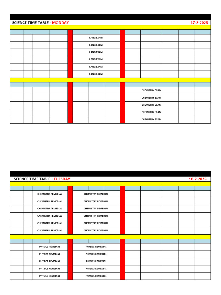 Science TIMETABLE 17-02-2025 (1) | PDF