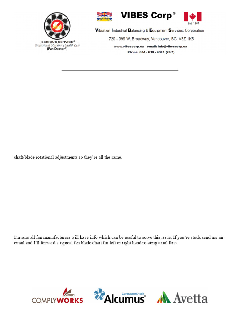 Fan Vibration Solutions for Facilities | PDF