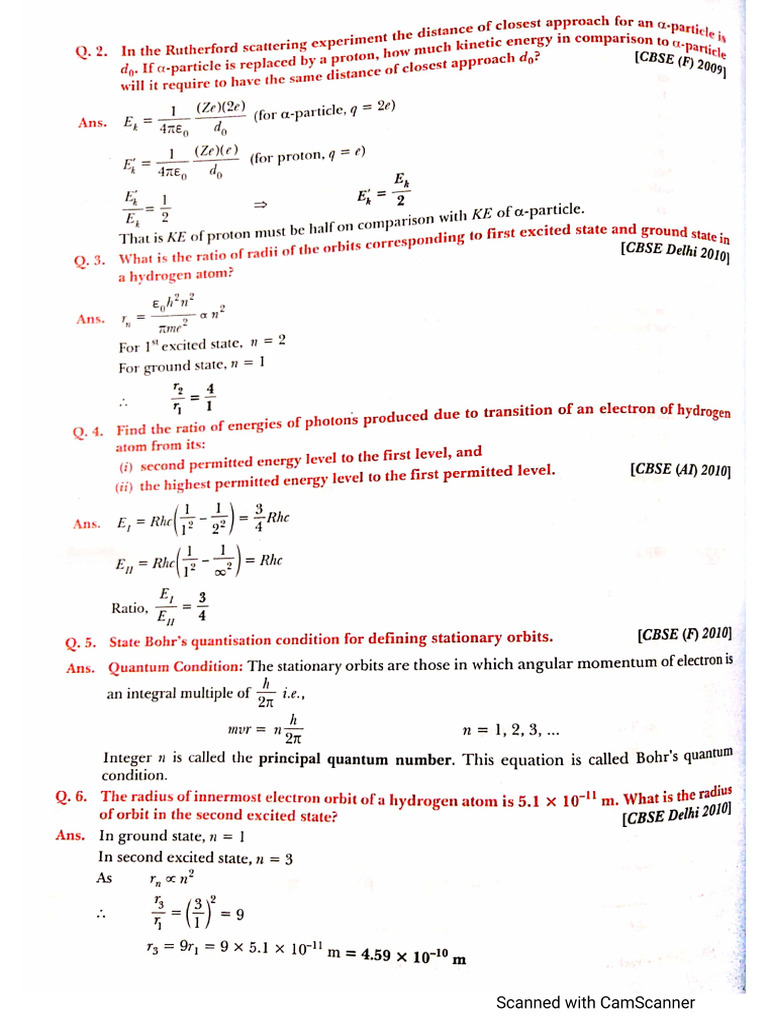 Atom Class 12 Handwritten Notes | PDF