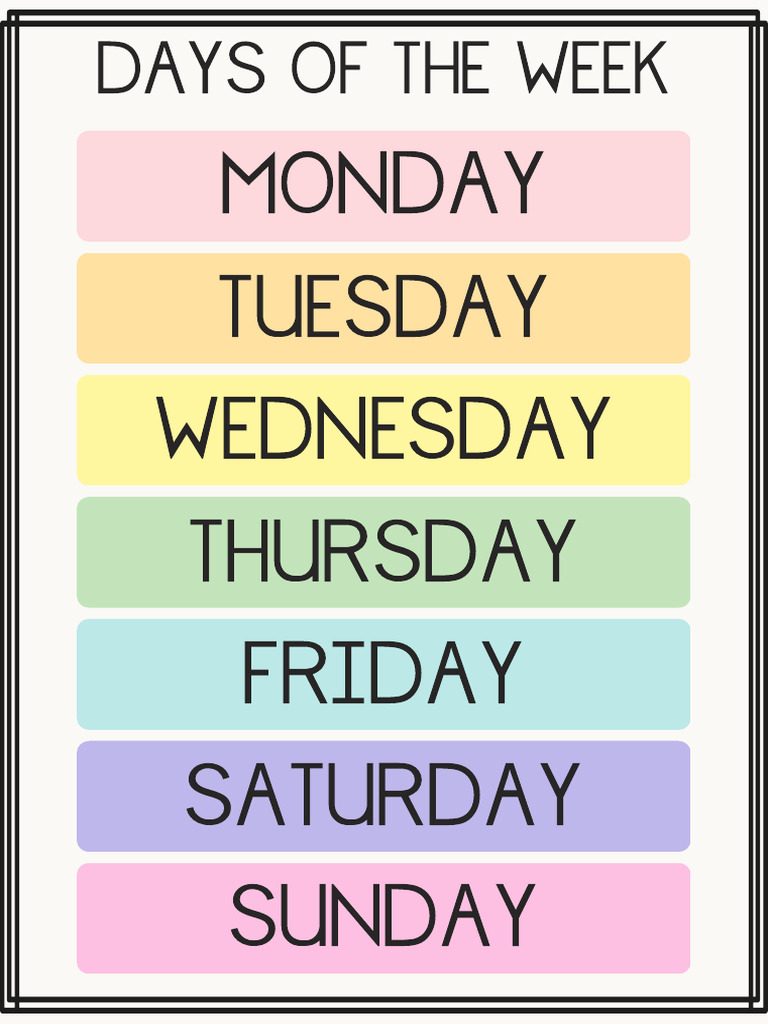 Days of The Week Poster | PDF
