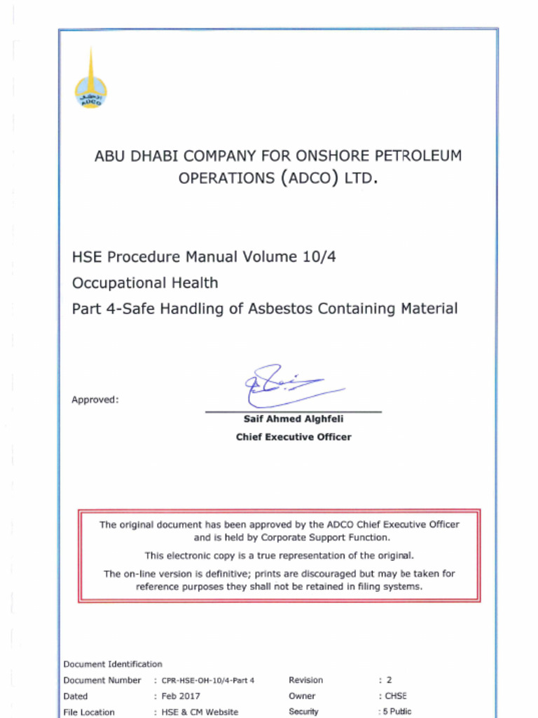10-4 Part 4 Safe Handling of Asbestos Containing Material | PDF | Asbestos