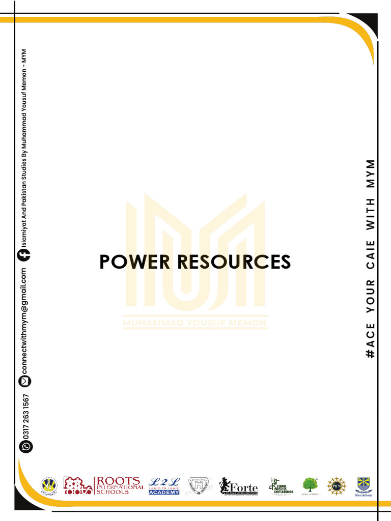 Power Resources Past Papers 2023-24 Edition by MYM | PDF
