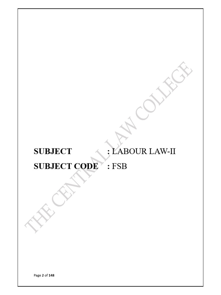 Labour Law 2 | PDF | Labour Law | Employment
