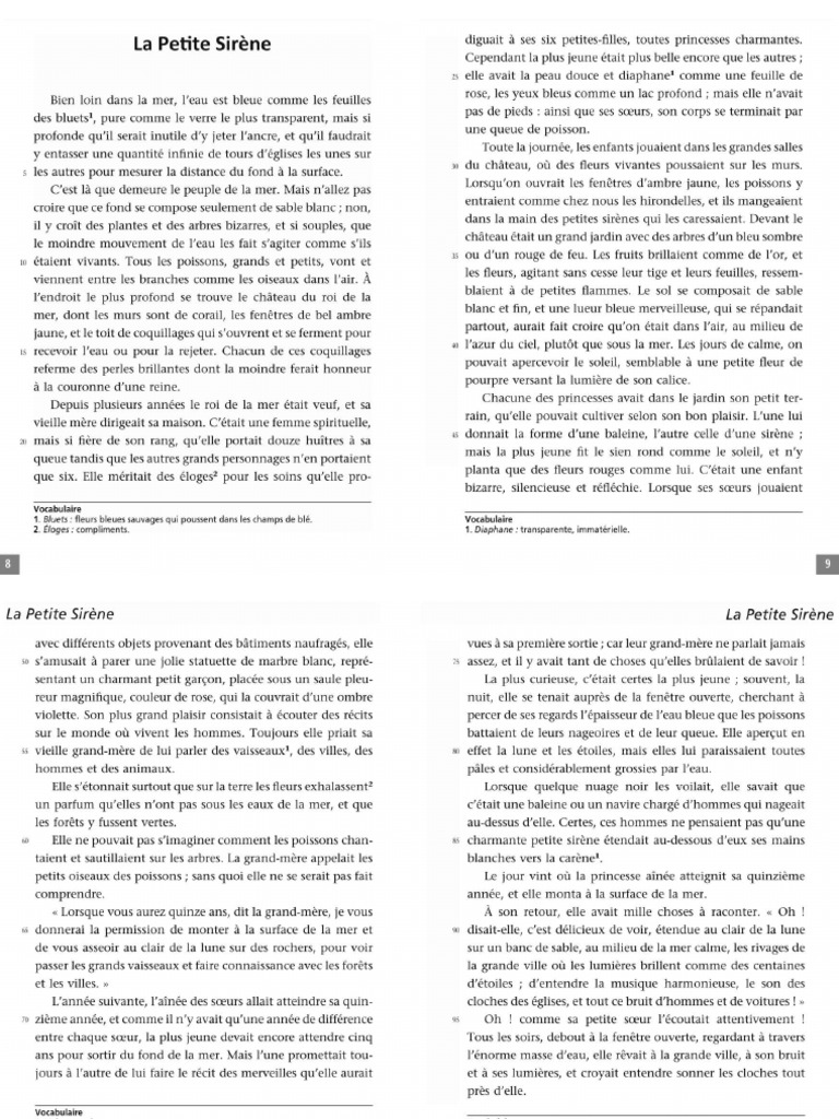 Andersen - La Petite Sirene (P. 8 À 11) | PDF