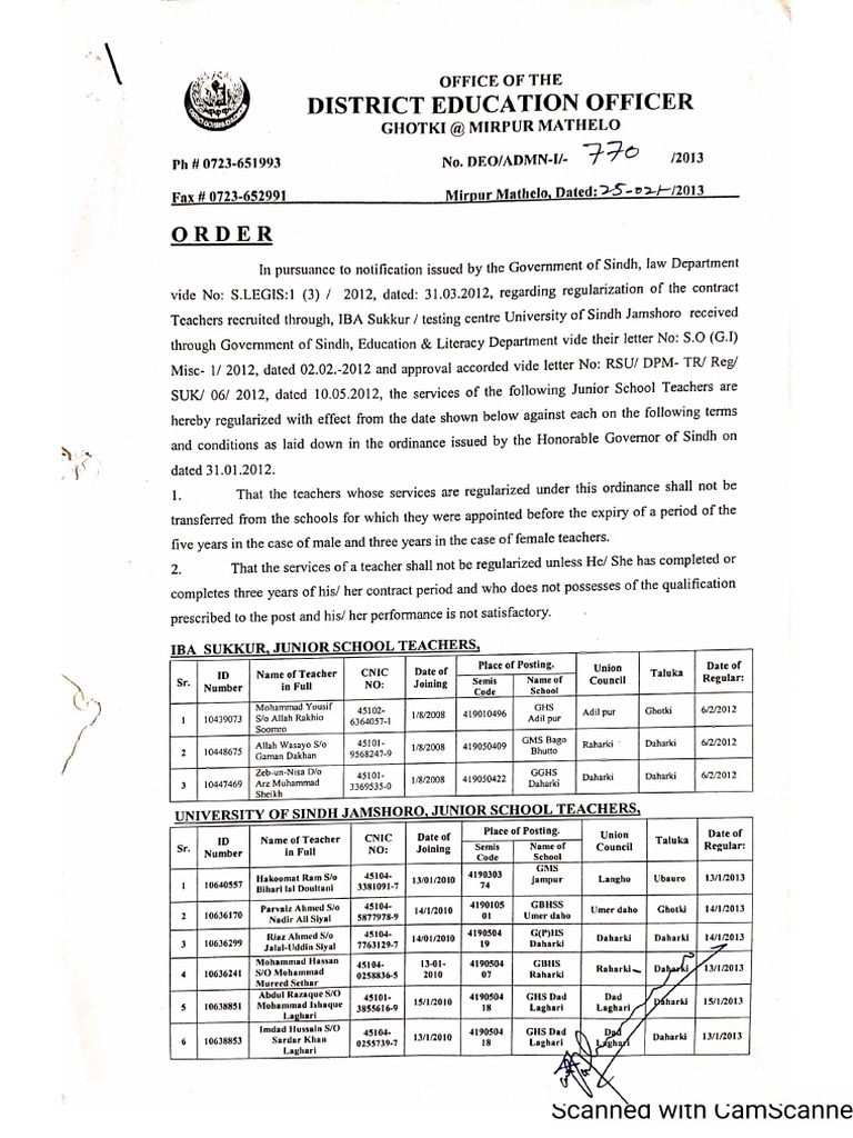 JST Seniority List | PDF