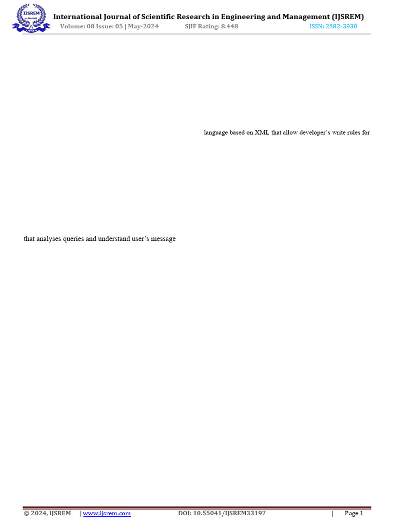 College Enquiry Chat Bot System | PDF | Artificial Intelligence | Intelligence (AI) & Semantics