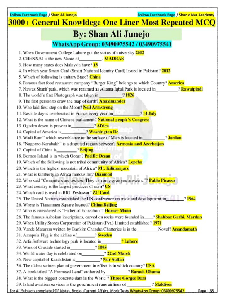 General Knowledge | PDF