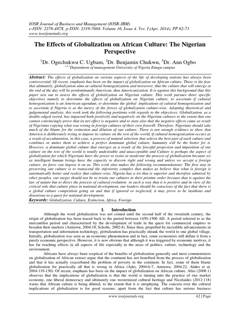 The Effects of Globalization On African | PDF | Globalization | Nigeria