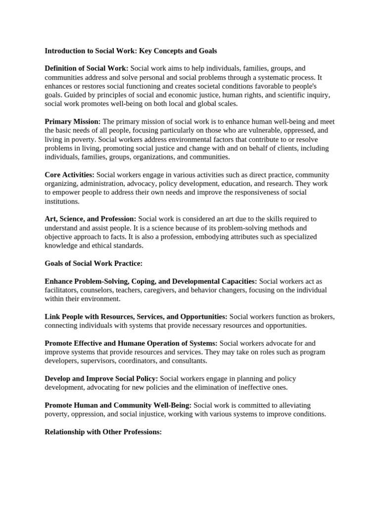 Introduction To Social Work | PDF | Social Work | Empowerment
