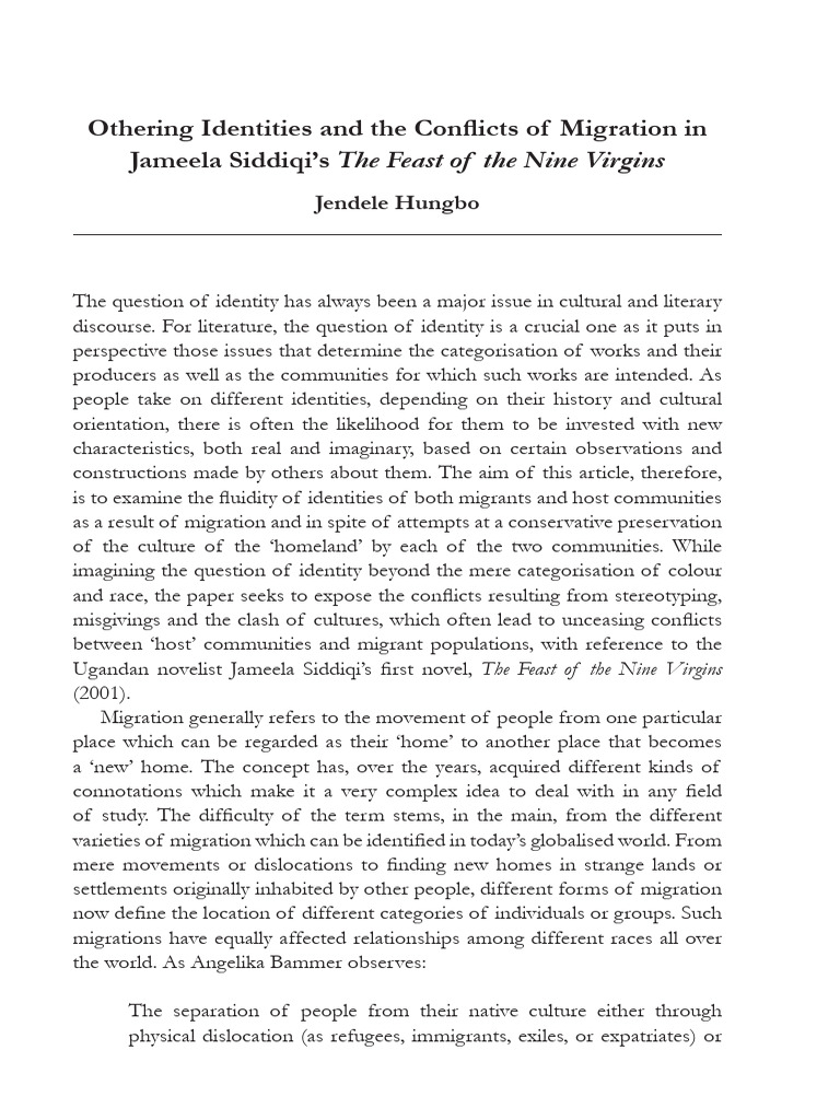 Othering - Identities - and - The - Conflicts - of - Migration Jameela ...
