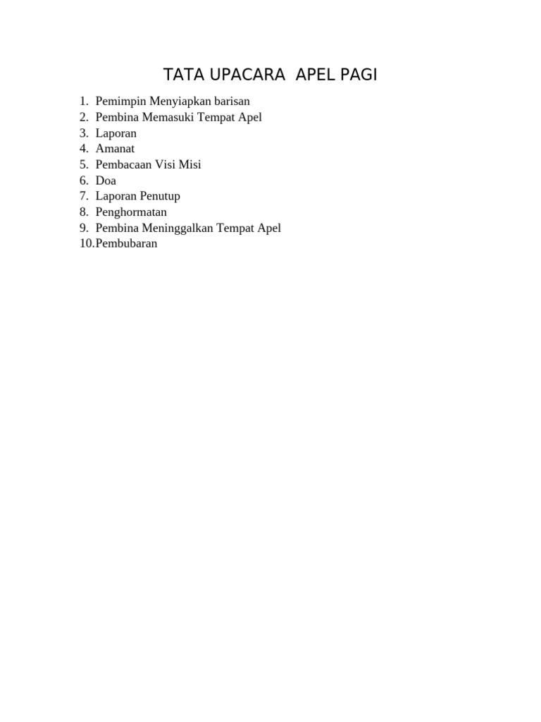 Tata Upacara Apel Pagi | PDF