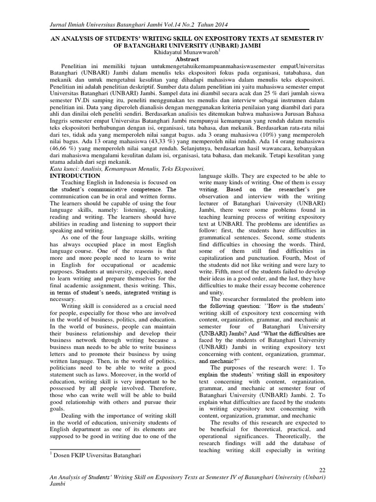 An Analysis of Students Writing Skill On | PDF