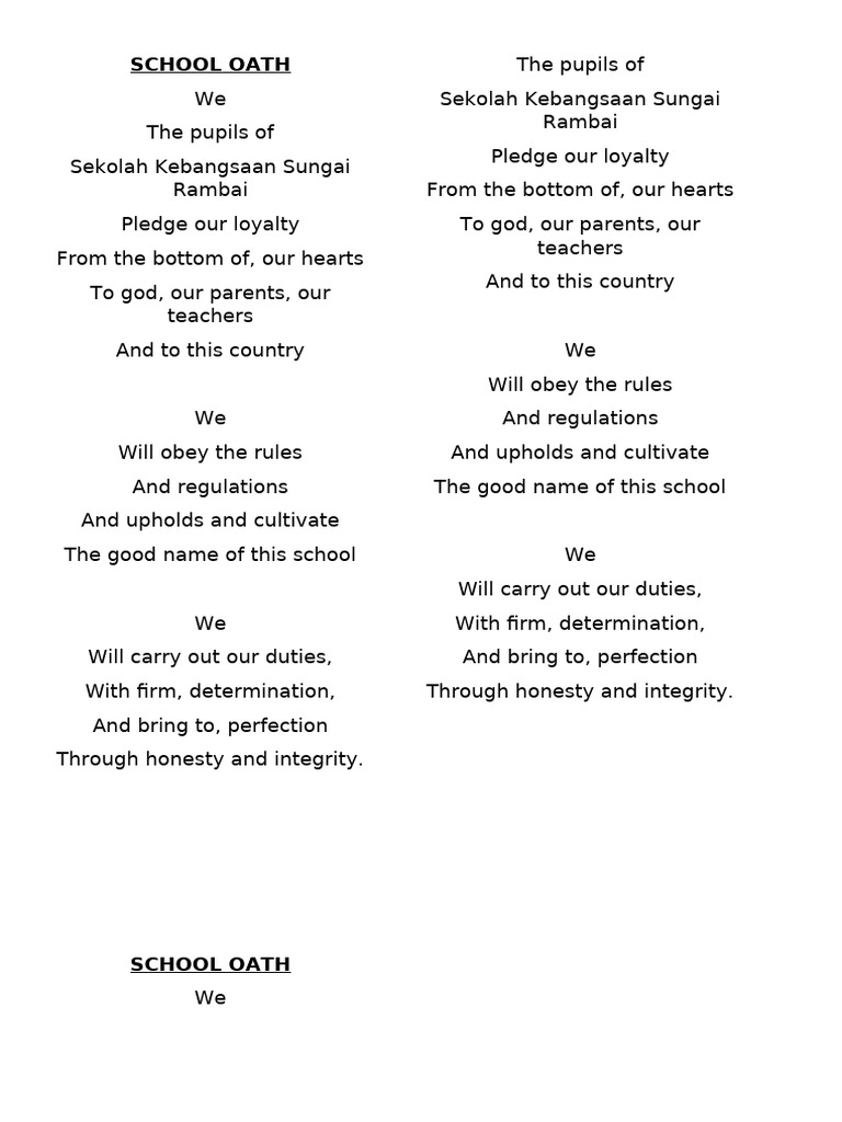 School Oath | PDF