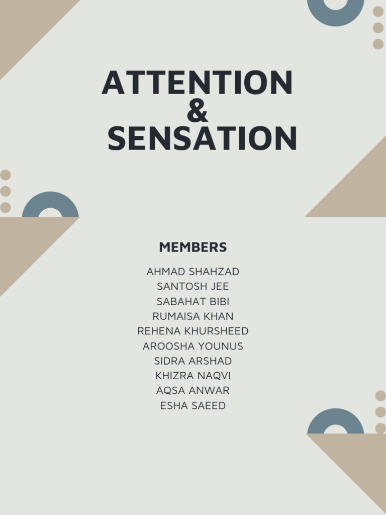 Attention & Sensation | PDF