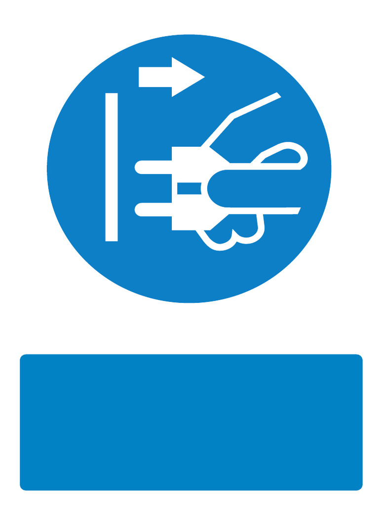 Disconnect Mains Plug From Electrical Outlet Mandatory Sign | PDF