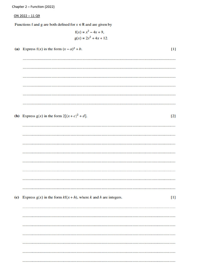 C2 Functions Overview (2022) | PDF