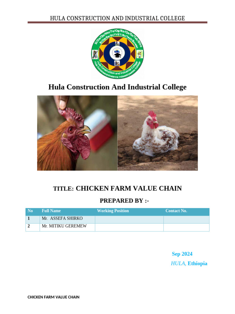 Chicken Farm Value Chain Study | PDF | Agriculture | Poultry Farming