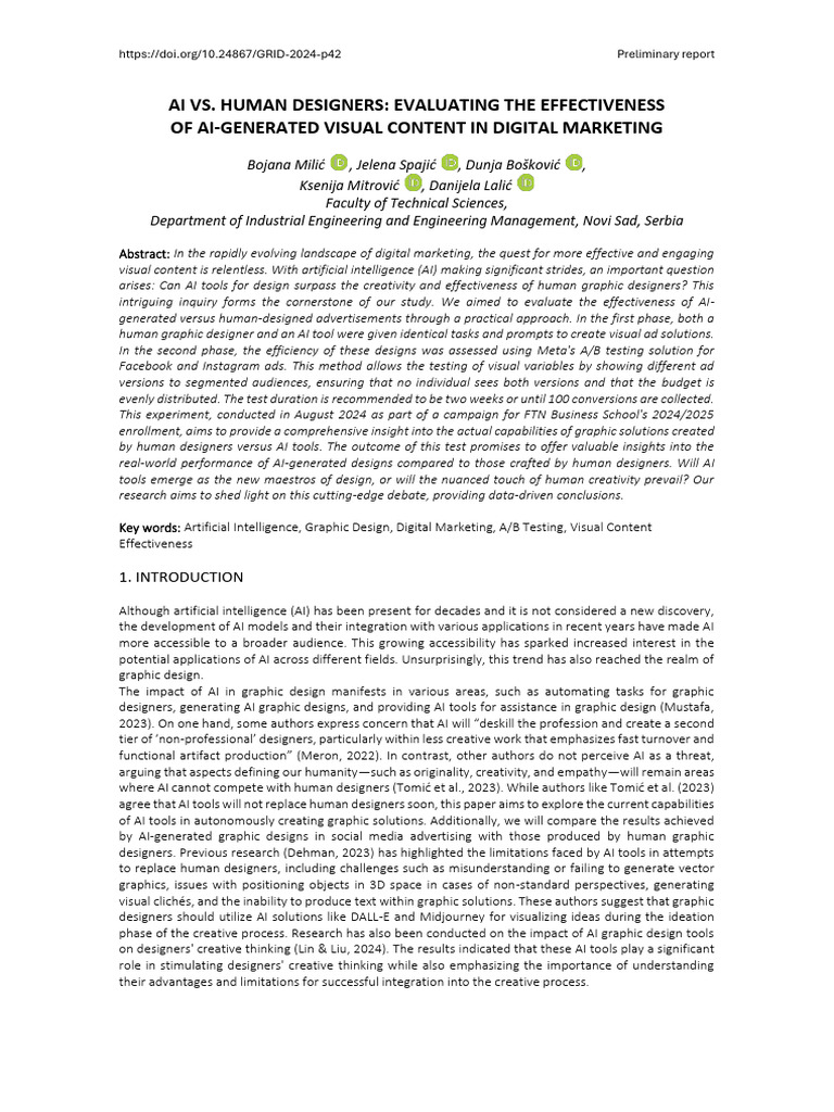 Ai Vs Human Designers Evaluating The Effectiveness | PDF | Artificial ...