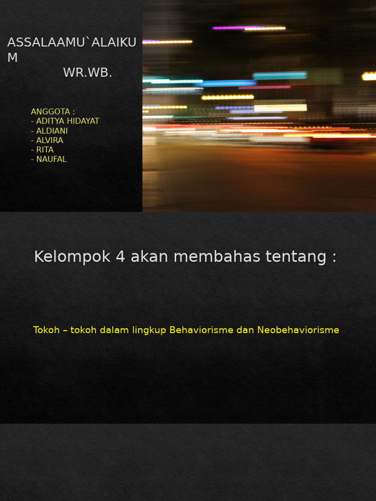 Pengantar Psikologi Aliran Behaviorisme Dan Neobehaviorisme | PDF