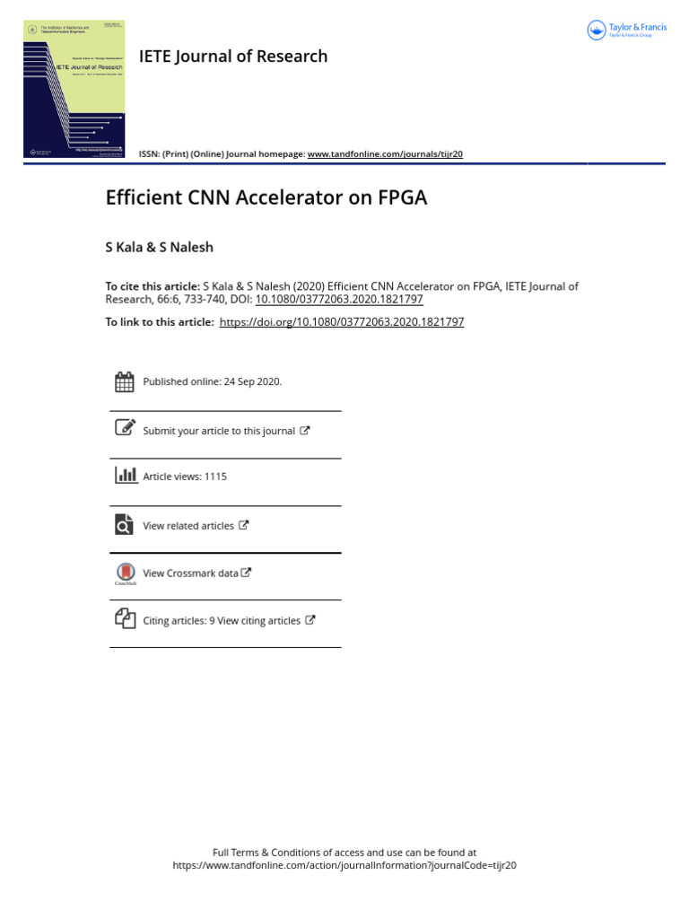 Efficient CNN Accelerator on FPGA | PDF | Field Programmable Gate Array | Deep Learning