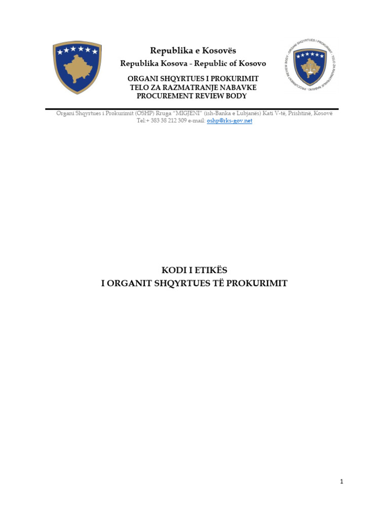 Kodi I Etikës - OSHP - 09 - 07 - 2024 | PDF