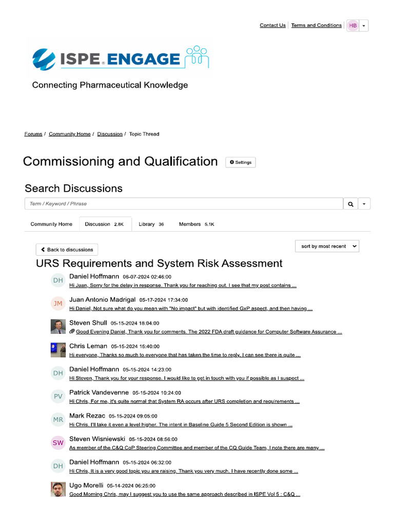 URS Requirements & System Risk Assessment - ISPE | PDF