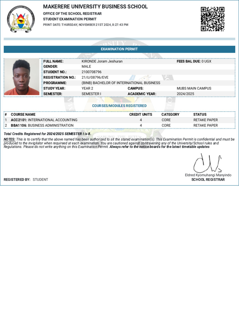 Examination Permit | PDF