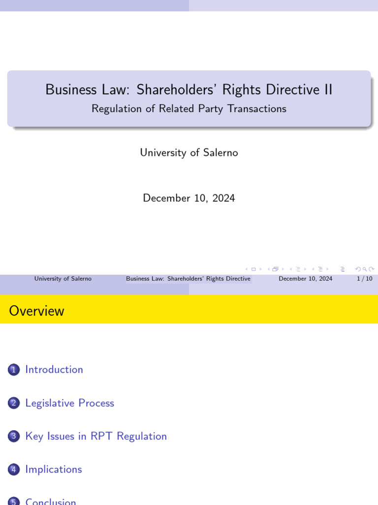 Shareholders' Rights Directive II | PDF | Governance | Corporate Governance