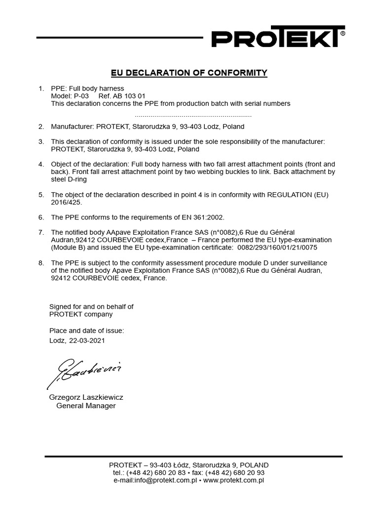 P03_Declaration_EN | PDF