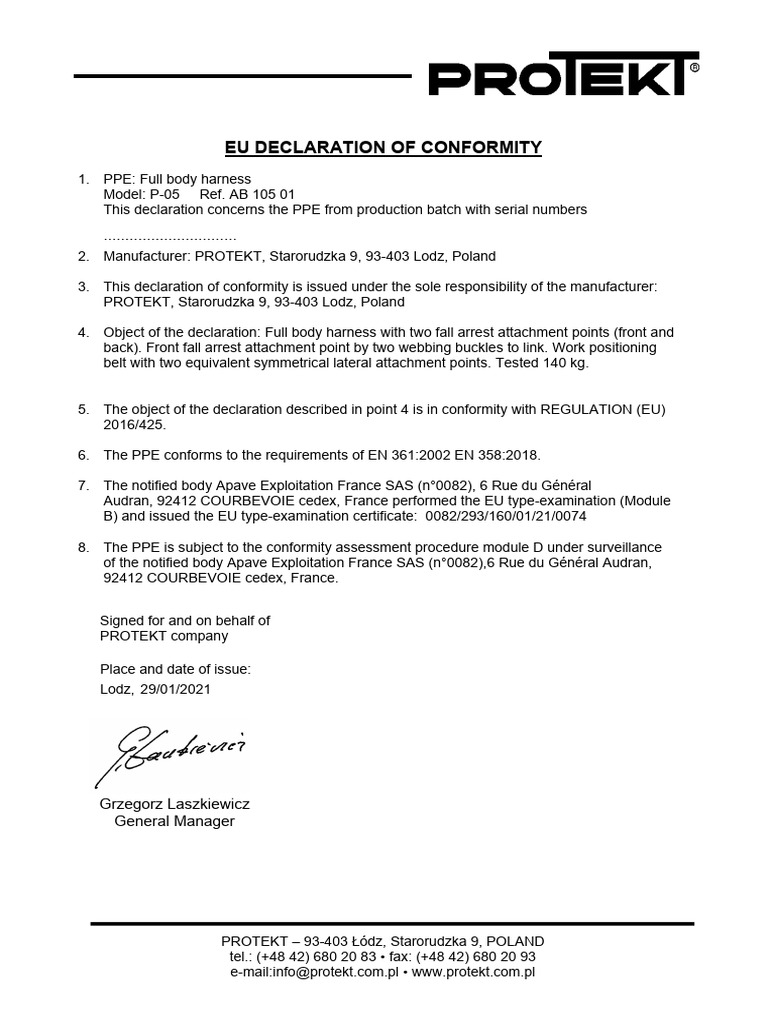 P05 Declaration EN | PDF