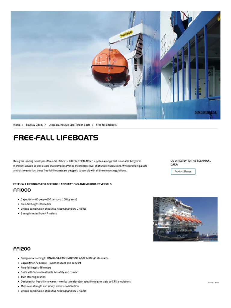 Palfinger Free-Fall Lifeboats Overview | PDF | Water Transport | Ships