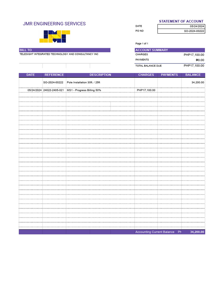 Statement of Account - So - 2024-00222 | PDF