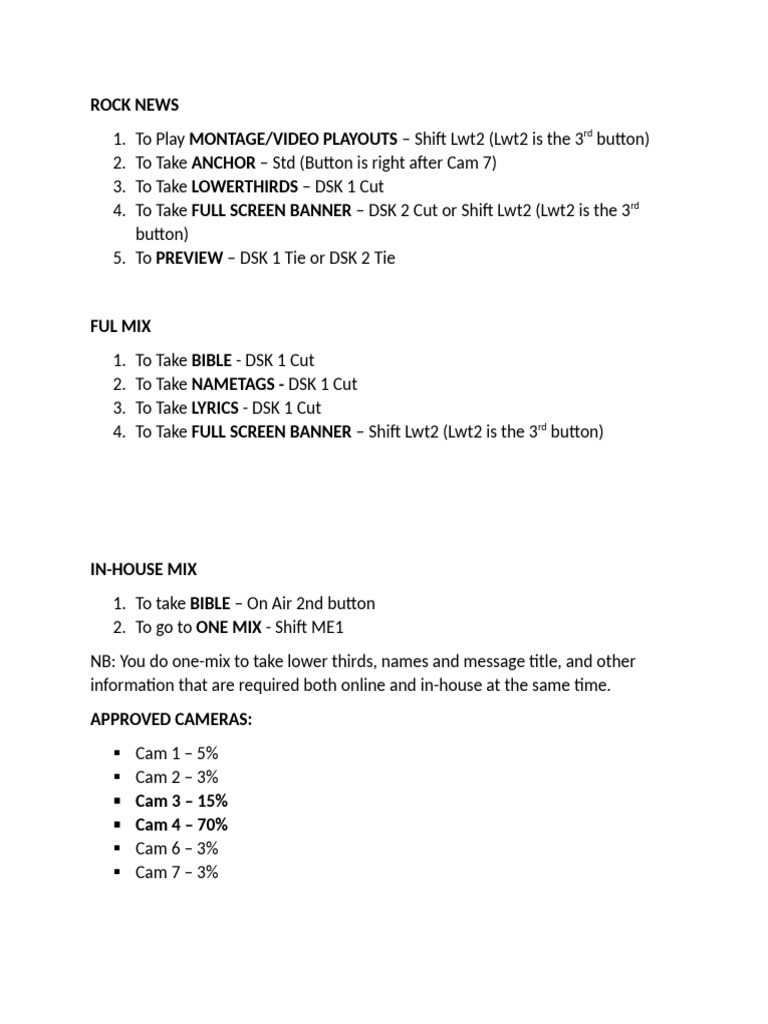 Mixing Checklist | PDF