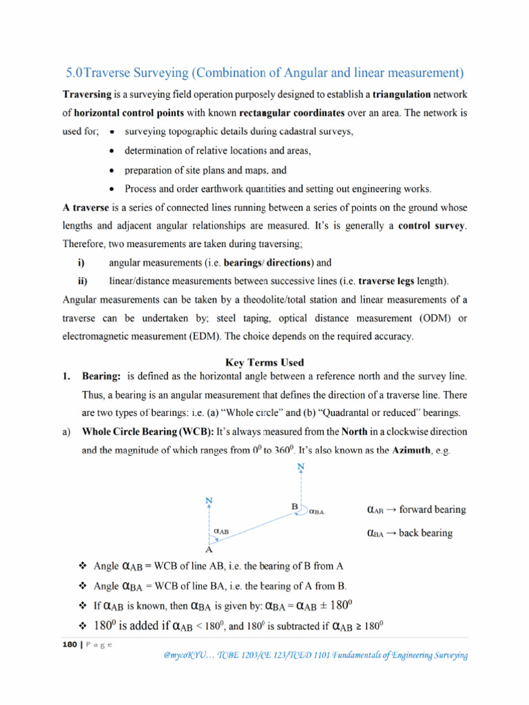 05 Traversing (Combination of Angular and Linear Measurement) | PDF