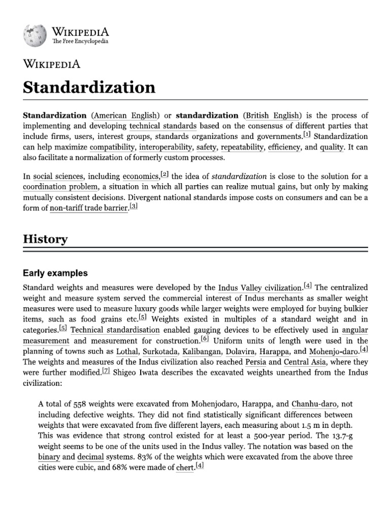What Is Standardization | PDF