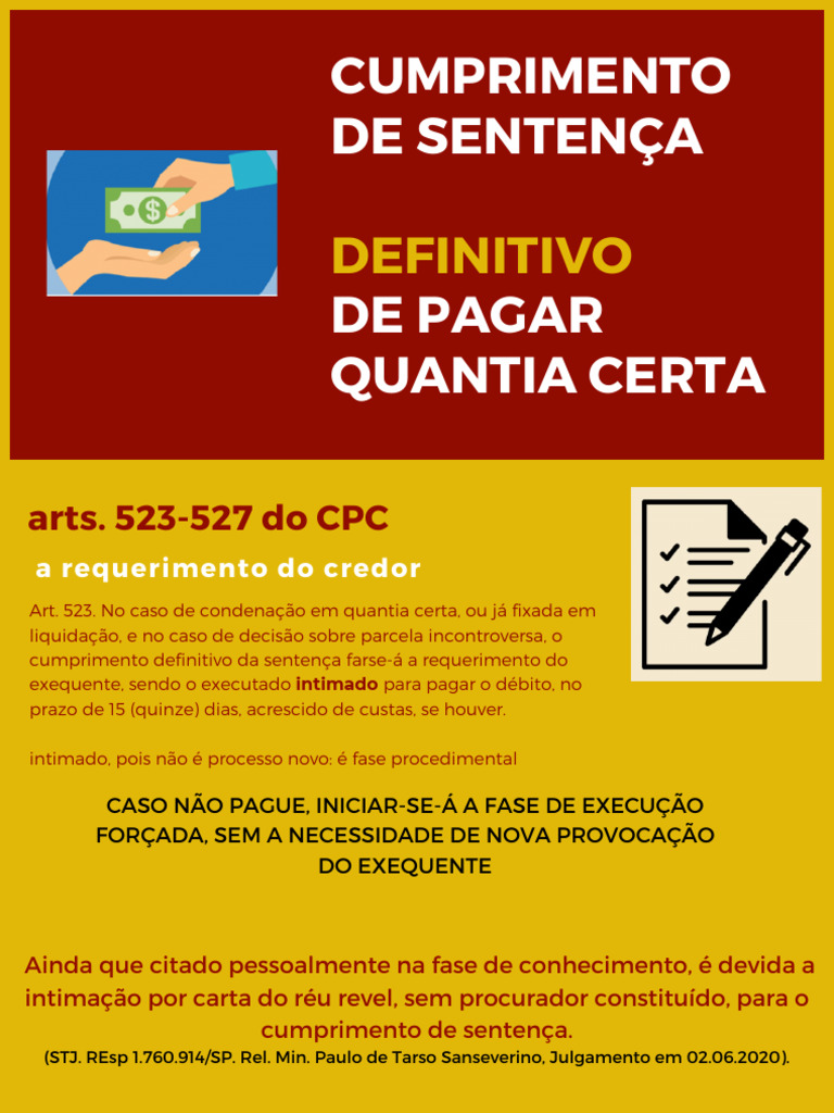 Cumprimento de Sentença: Regras e Procedimentos | PDF | Sentença ...