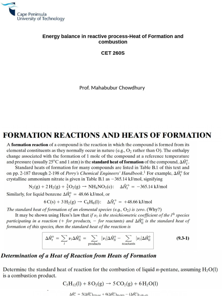 Energy_balance_in_reactive_process_Heat_of_formation_and_combustion | PDF