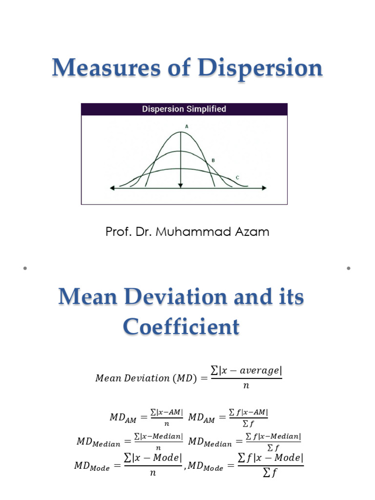Measures of Dispersion - 1 | PDF | Mean | Average
