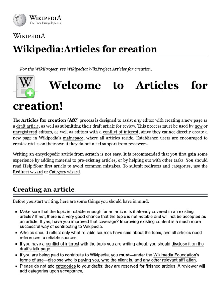Articles For Creation | PDF