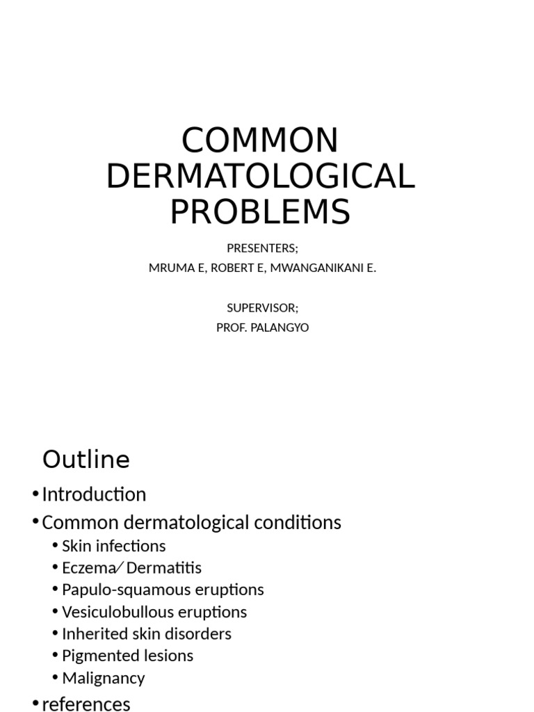 Common Dermatological Problems Lecture Notes | PDF | Nervous System ...