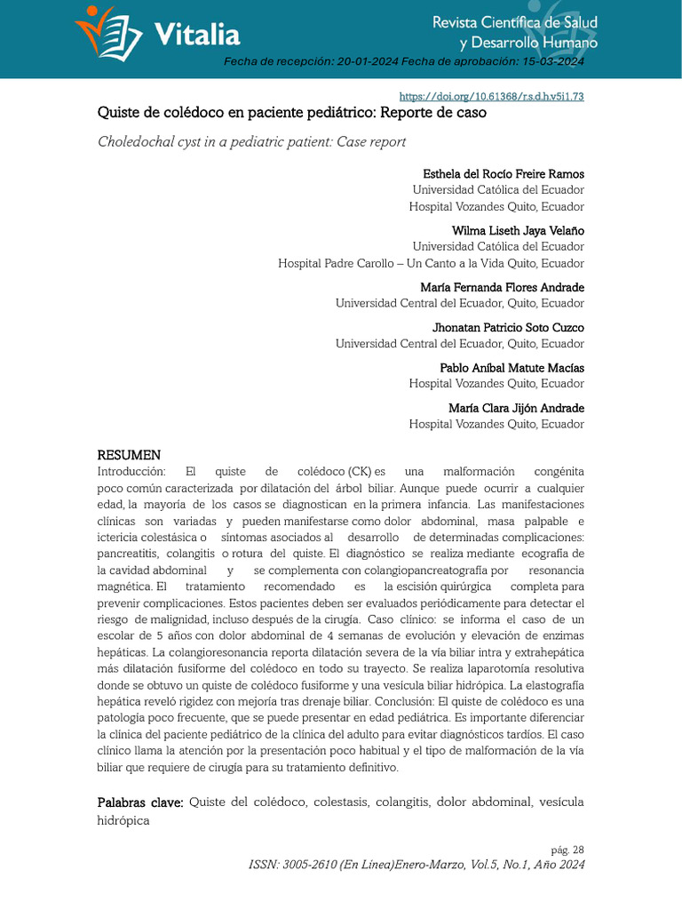 02-Quiste de Colédoco en Paciente Pediátrico Reporte de Caso | PDF ...