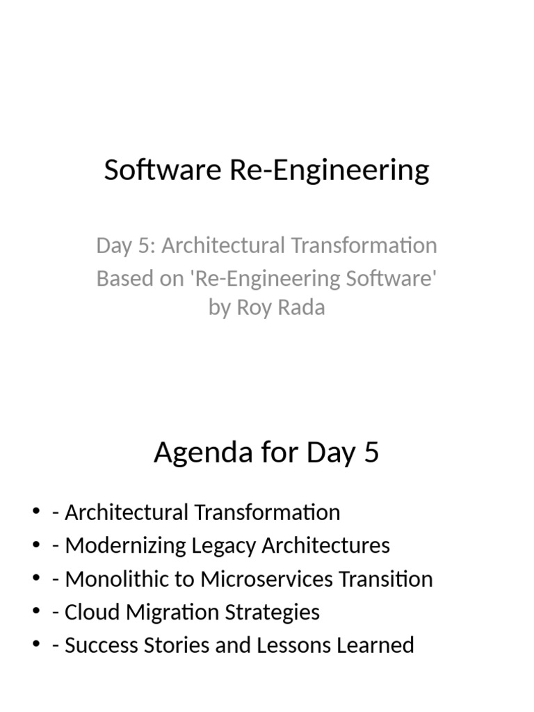 Software ReEngineering Day5 | PDF