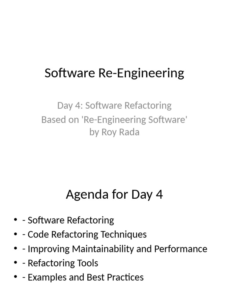 Software_ReEngineering_Day4 | PDF