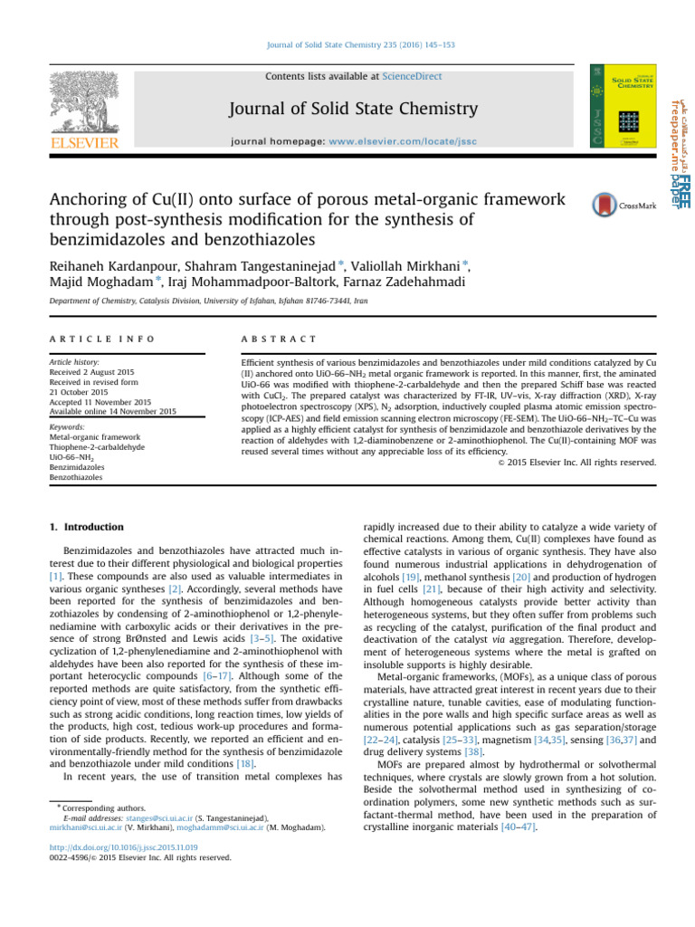 Journal of Solid State Chemistry | PDF | X Ray Photoelectron Spectroscopy | Catalysis