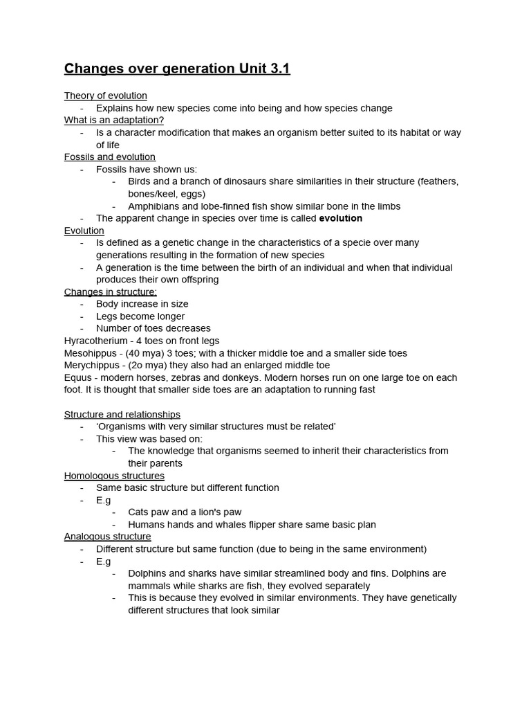 Evolution and Natural Selection Explained | PDF | Natural Selection ...